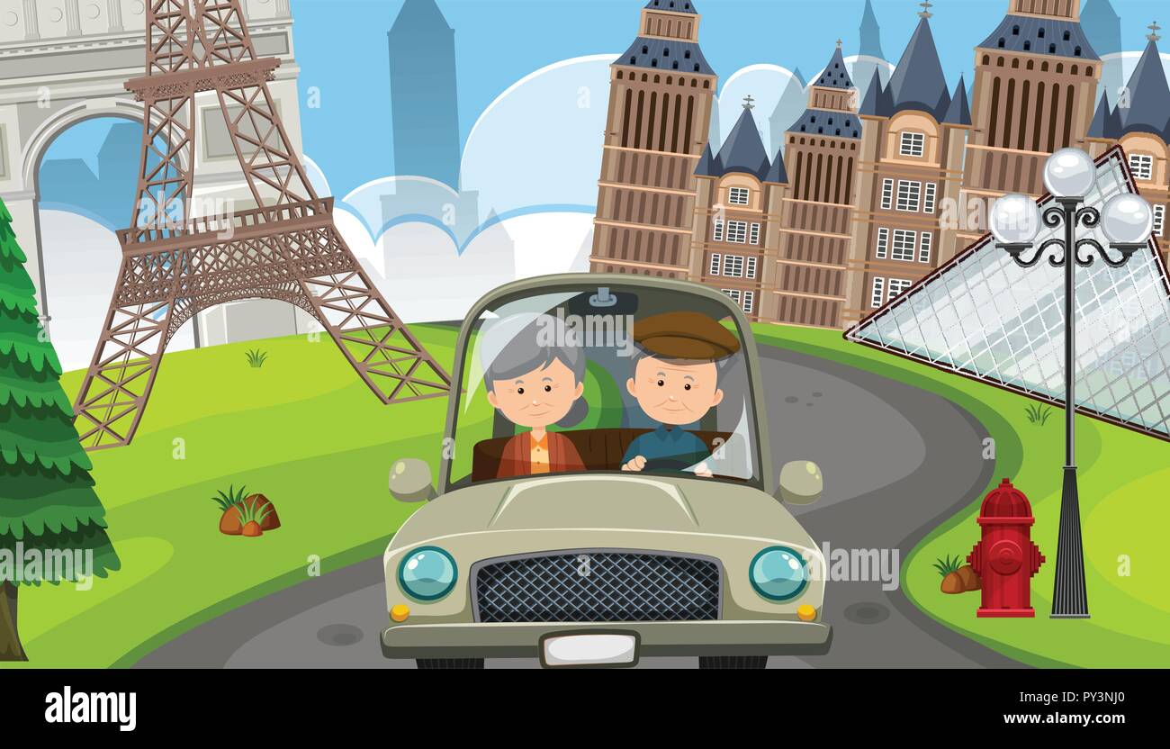 Transport road trip couple Stock Vector Images - Alamy