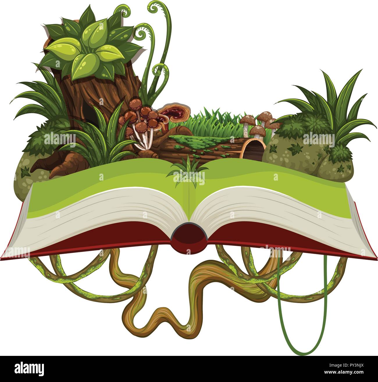 An open book of nature illustration Stock Vector Image & Art - Alamy