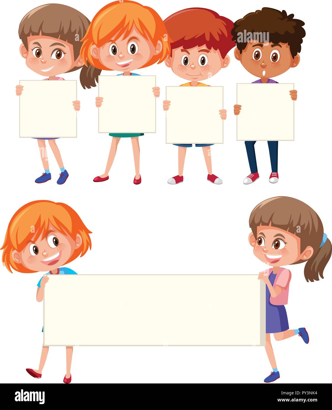 Group multicultural kids vector illustration Cut Out Stock Images ...