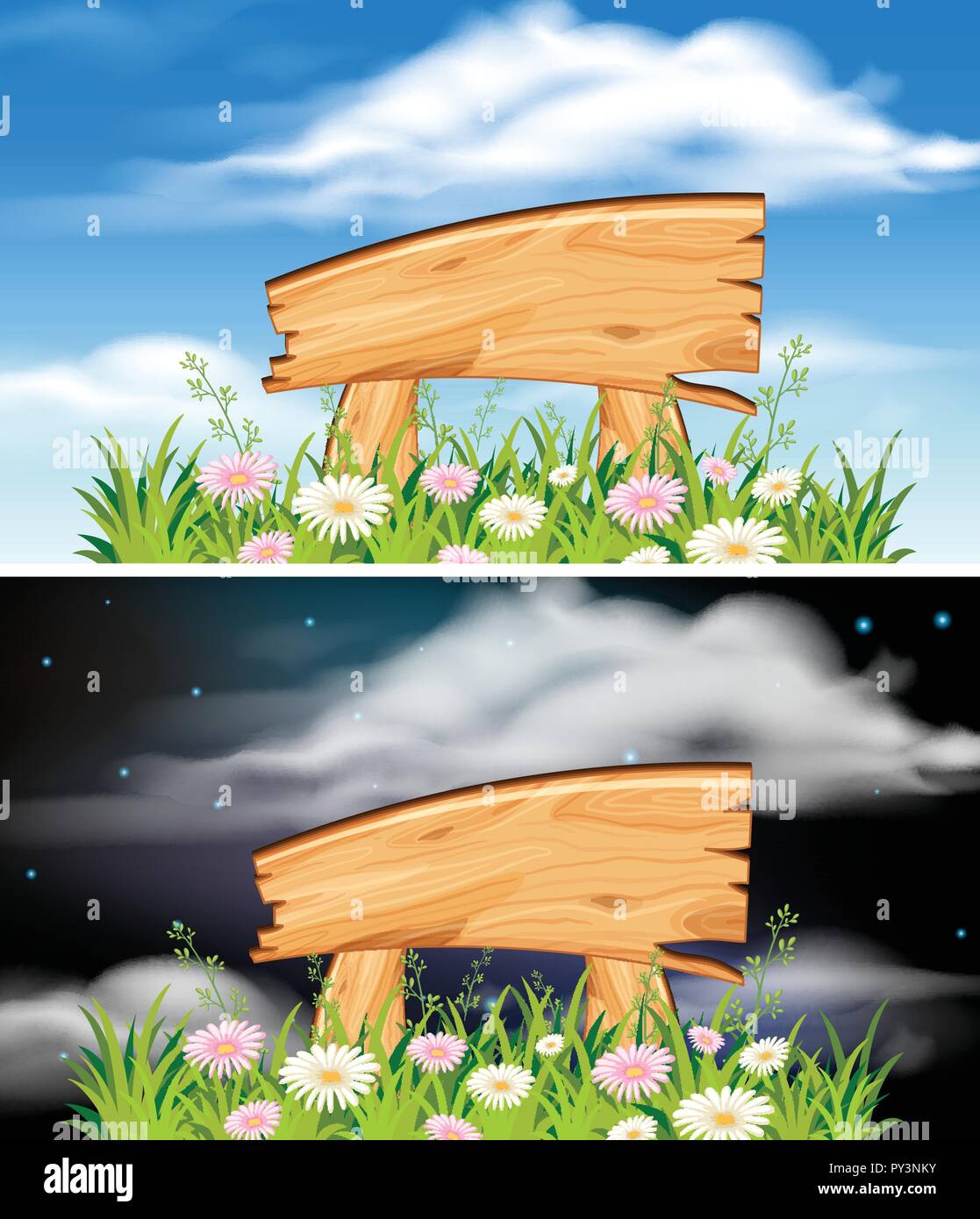 A set of wooden signboard illustration Stock Vector Image & Art - Alamy