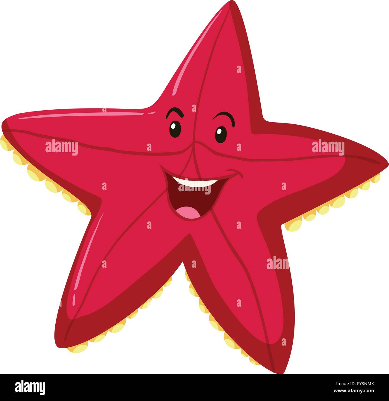 Happy red starfish expression illustration Stock Vector Image & Art - Alamy