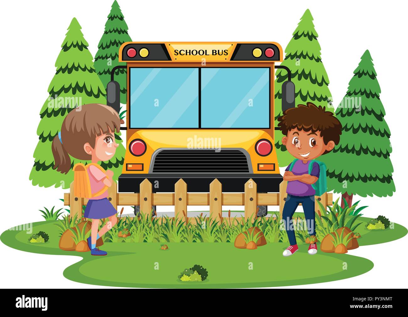 Waiting for the bus Stock Vector Images - Alamy