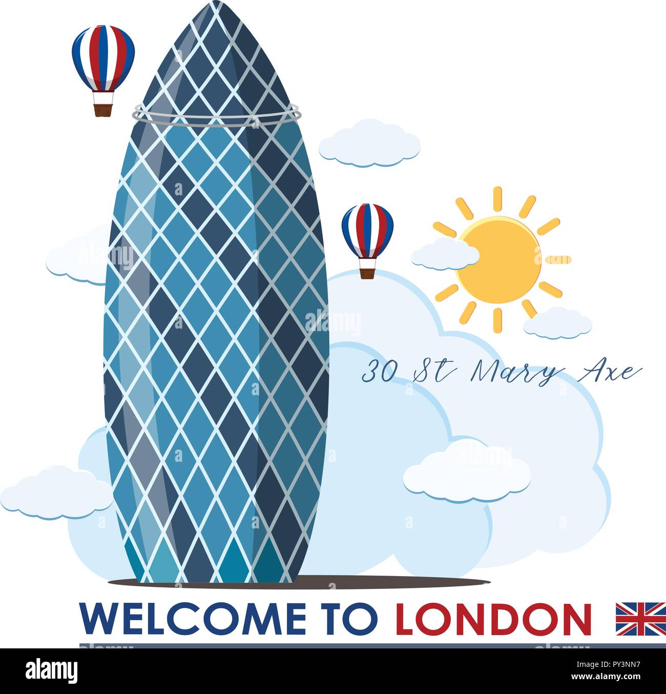 A Gherkin Building in London illustration Stock Vector Image & Art - Alamy