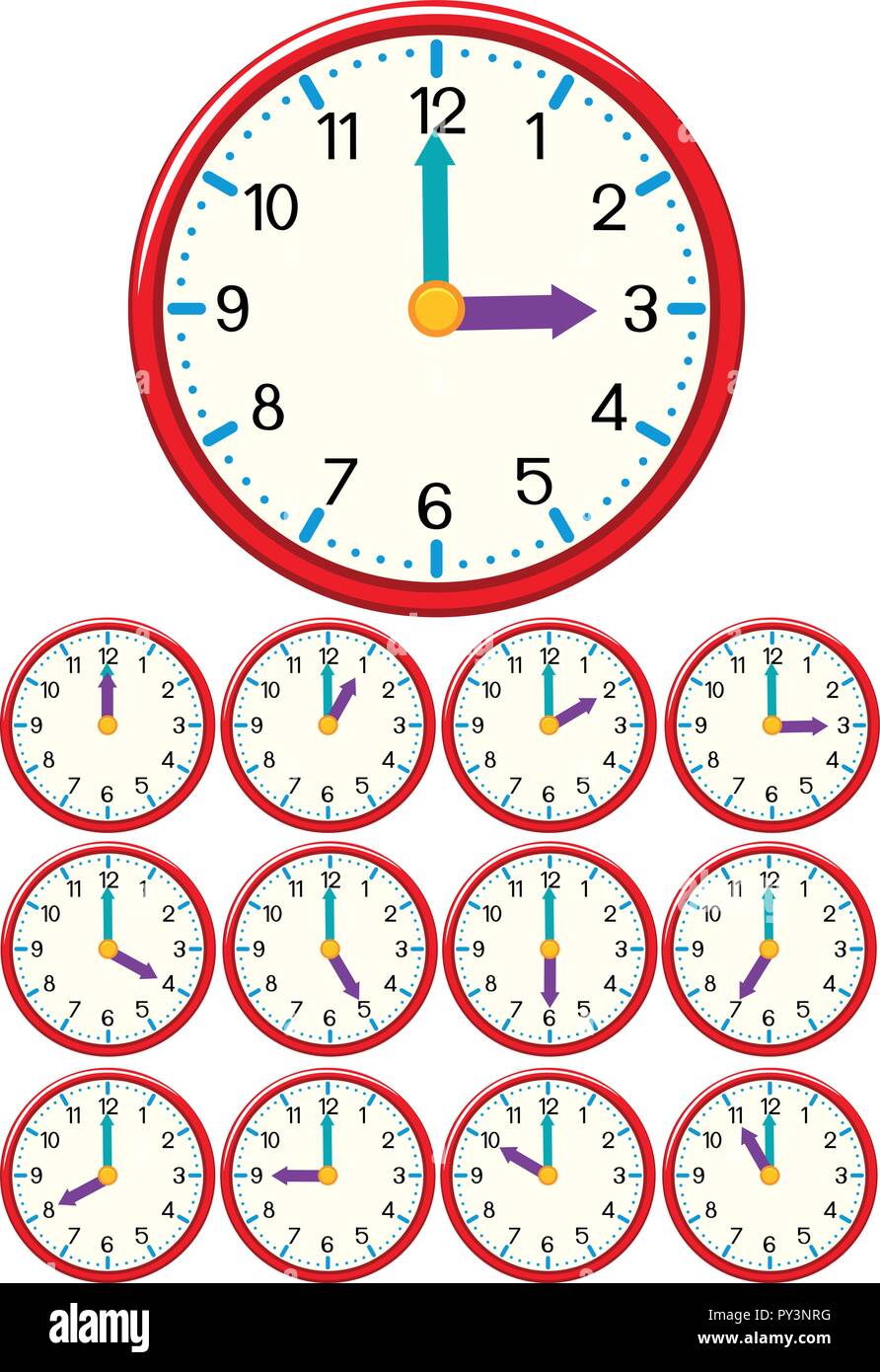 A set of clock and time illustration Stock Vector Image & Art - Alamy
