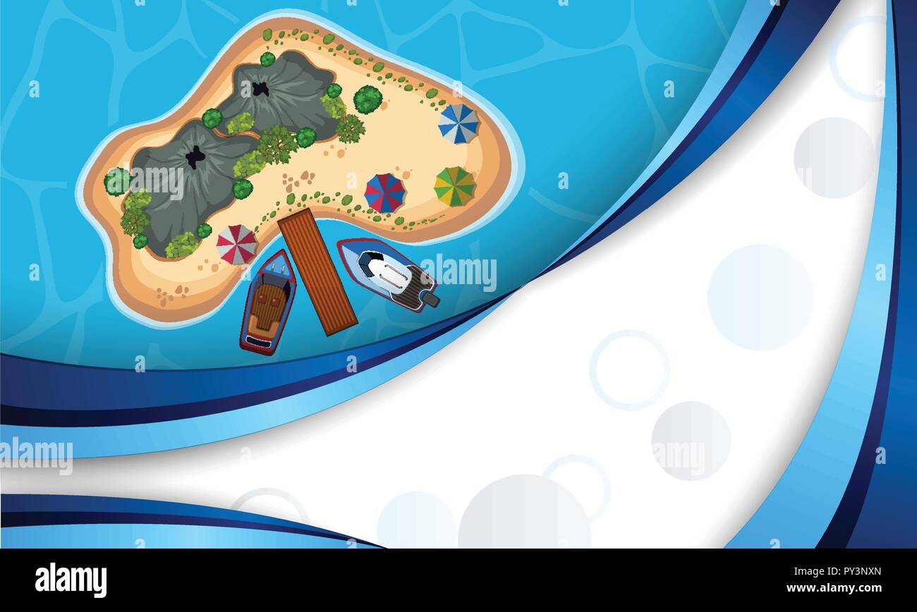 A blue template with island view illustration Stock Vector Image & Art ...