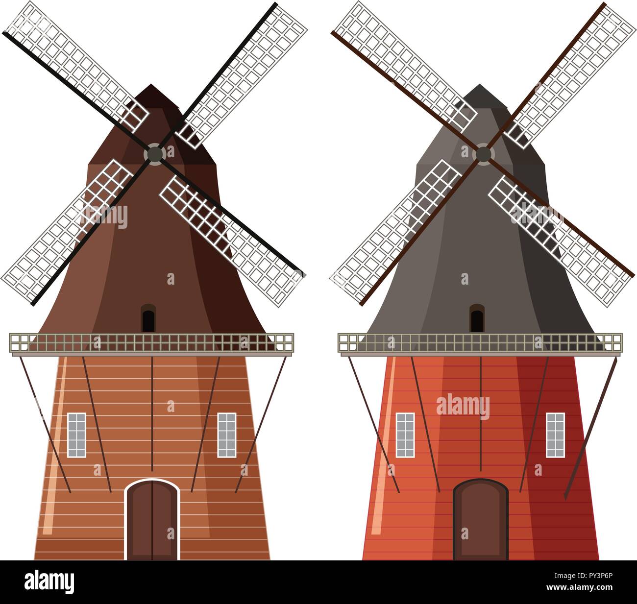 A set of wooden windmill illustration Stock Vector Image & Art - Alamy