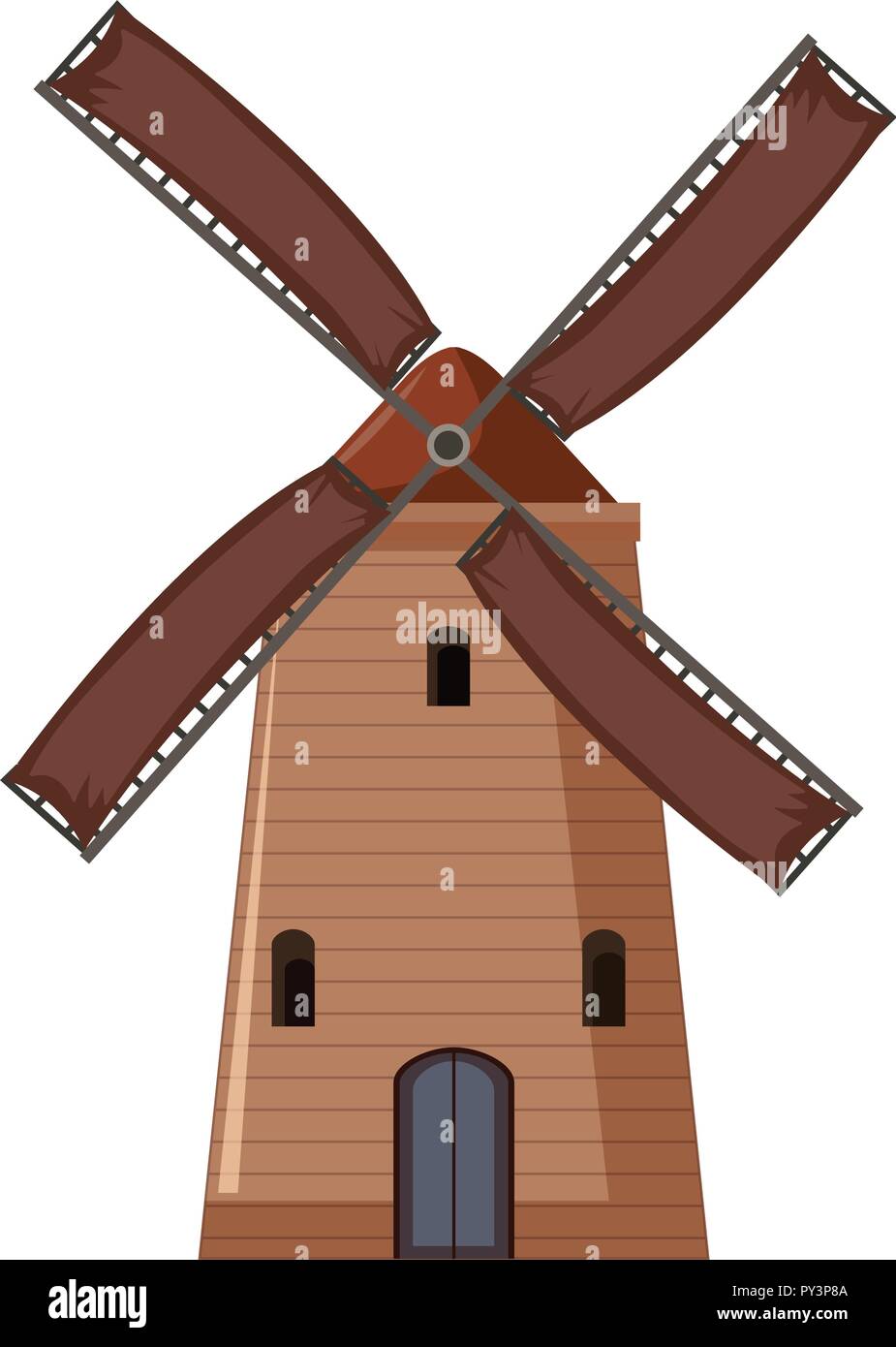 Large wooden wind mill illustration Stock Vector Image & Art - Alamy