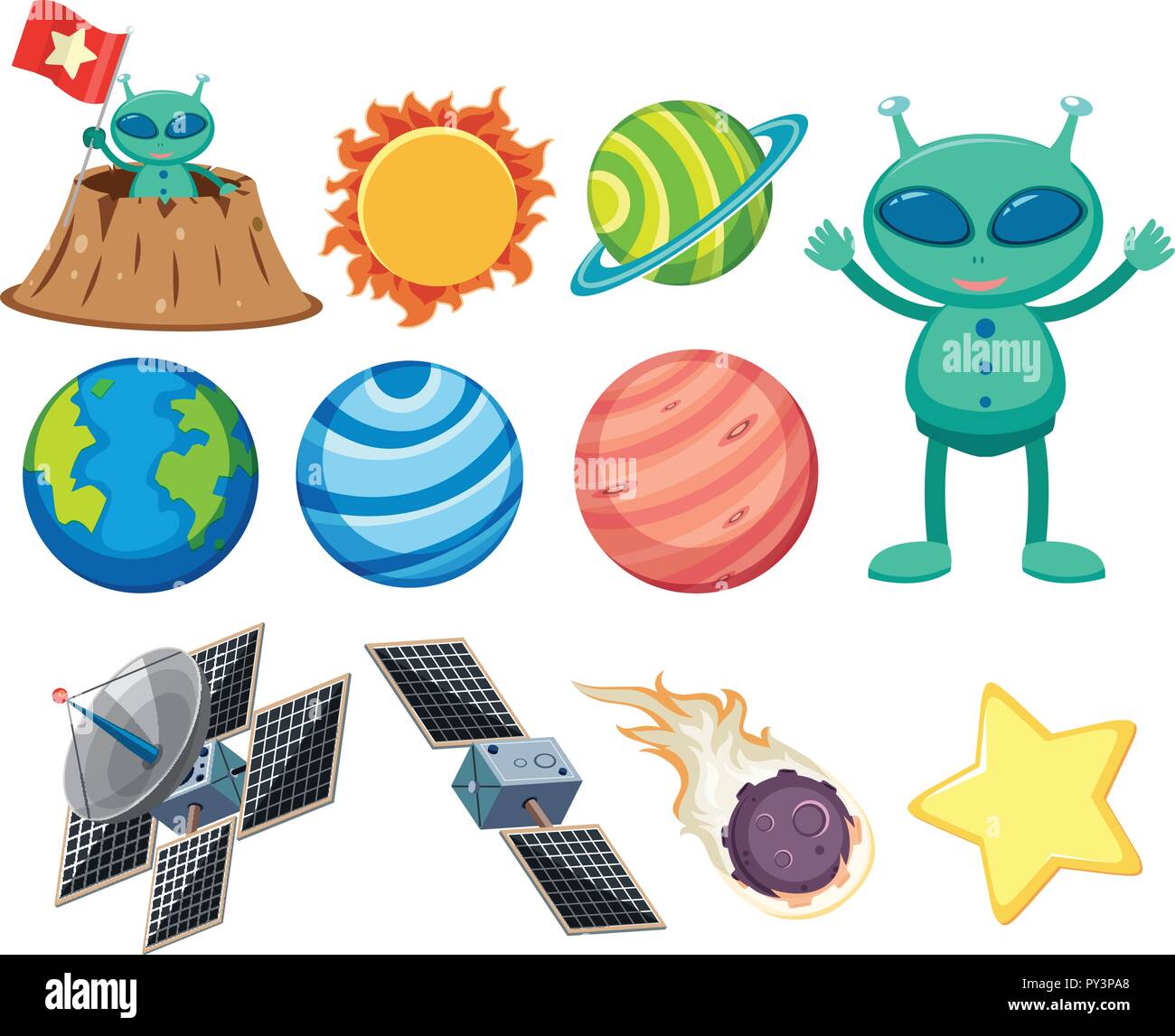 A Set of Space Element illustration Stock Vector Image & Art - Alamy