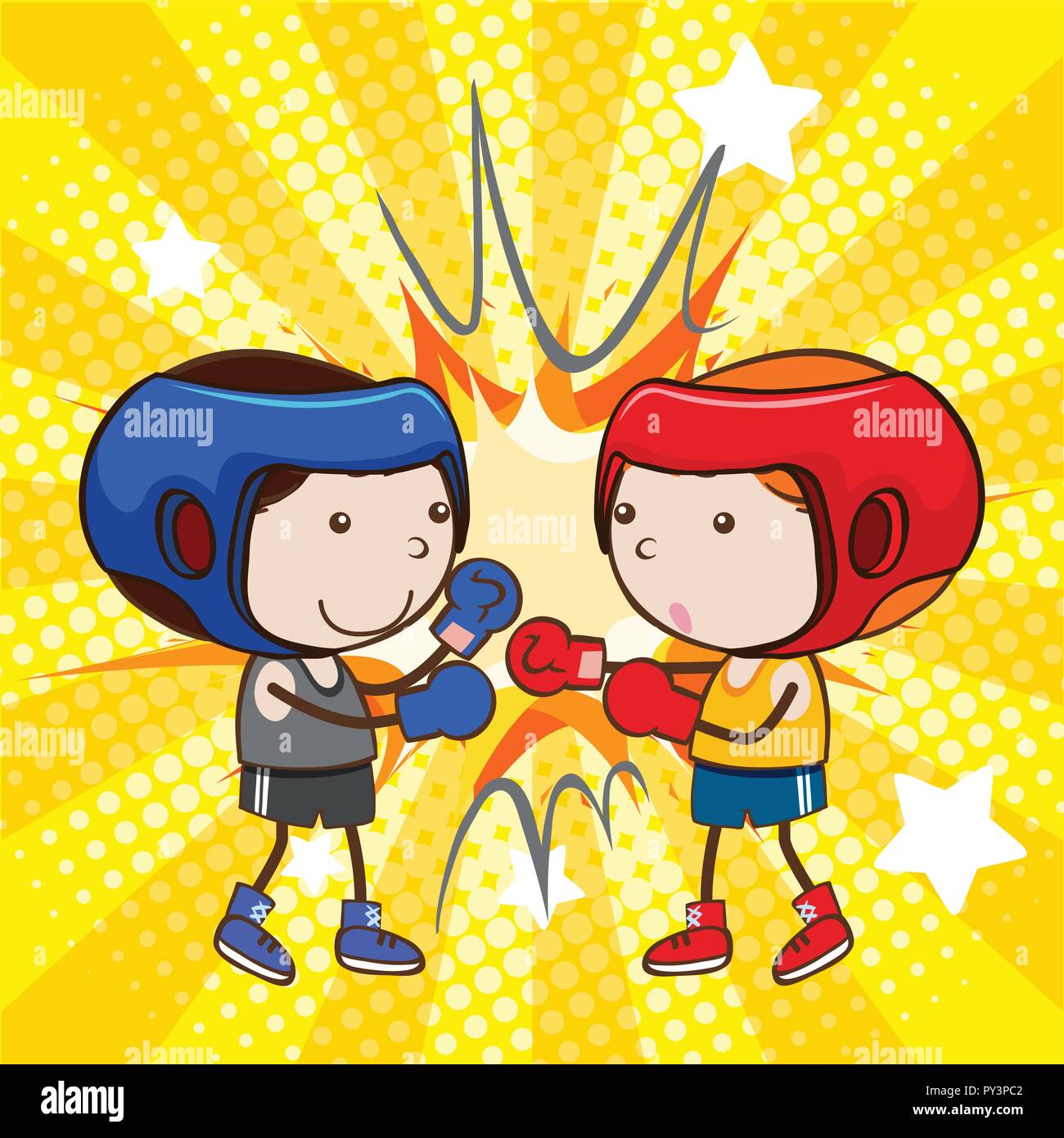 A Boxing Fight on Comic Background illustration Stock Vector Image ...