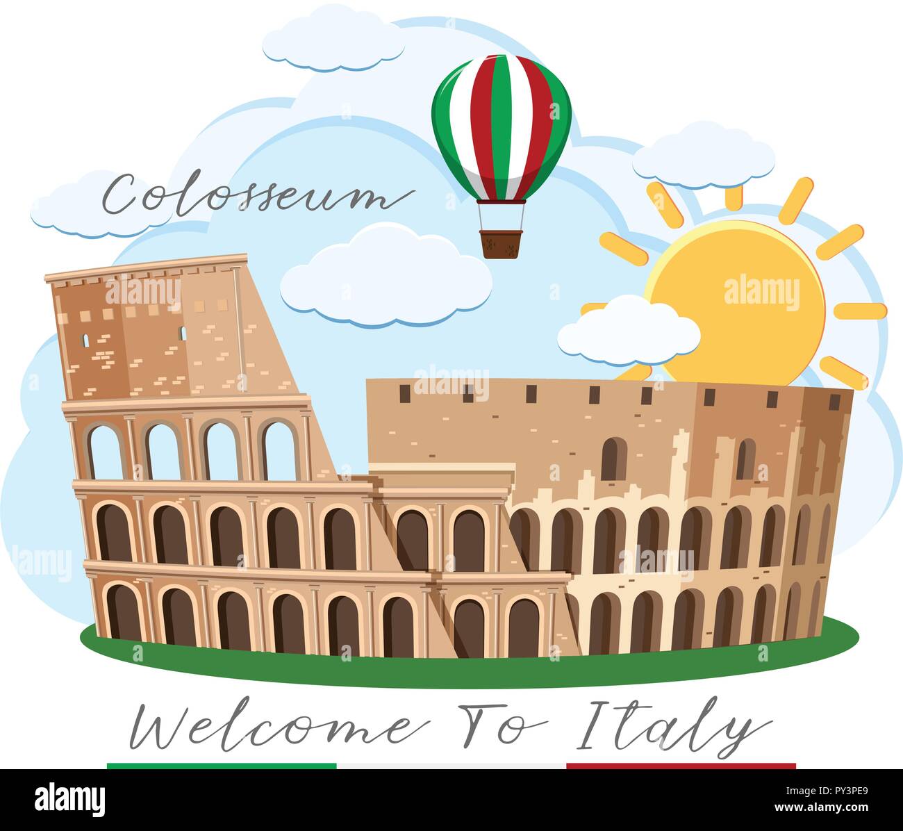A Colosseum Rome Italy Landmark illustration Stock Vector Image & Art ...