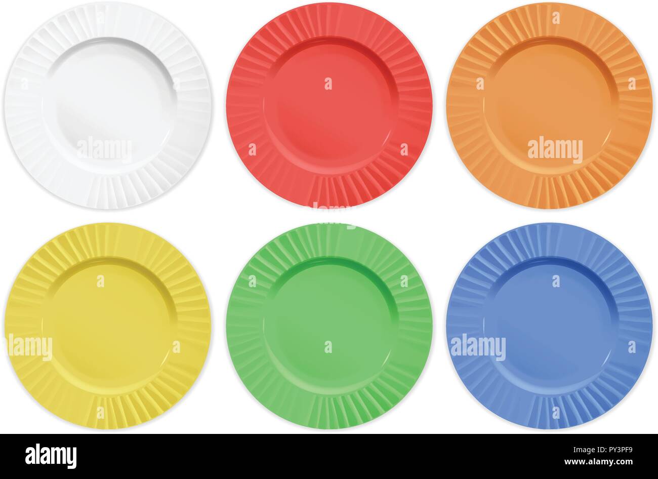 Set of different color plates illustration Stock Vector Image & Art - Alamy