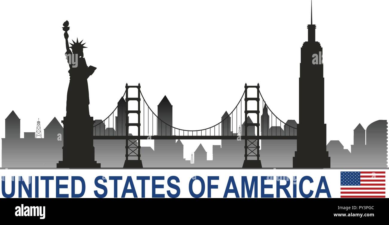A United States of America Landmark illustration Stock Vector Image ...