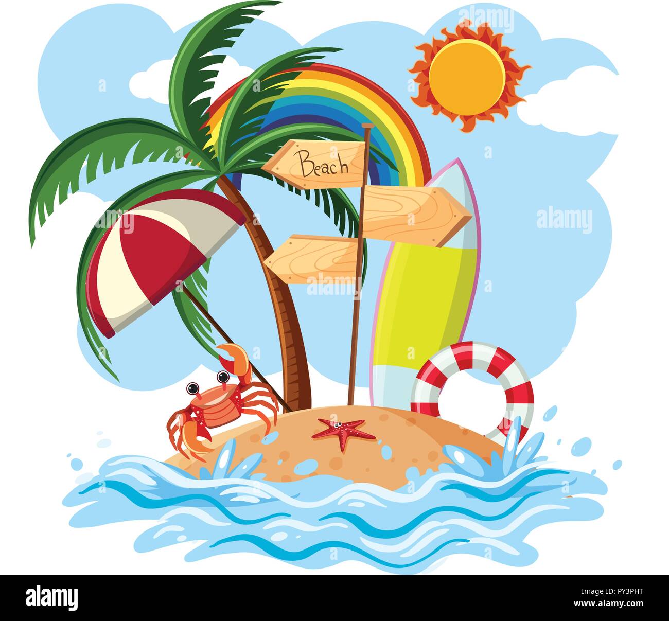 A Beautiful Paradise Island Landscape illustration Stock Vector Image ...