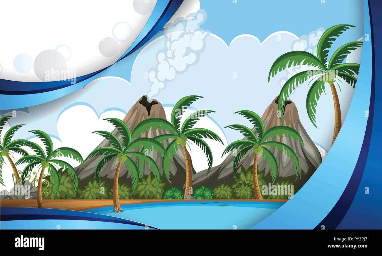 A template of volcano island illustration Stock Vector Image & Art - Alamy