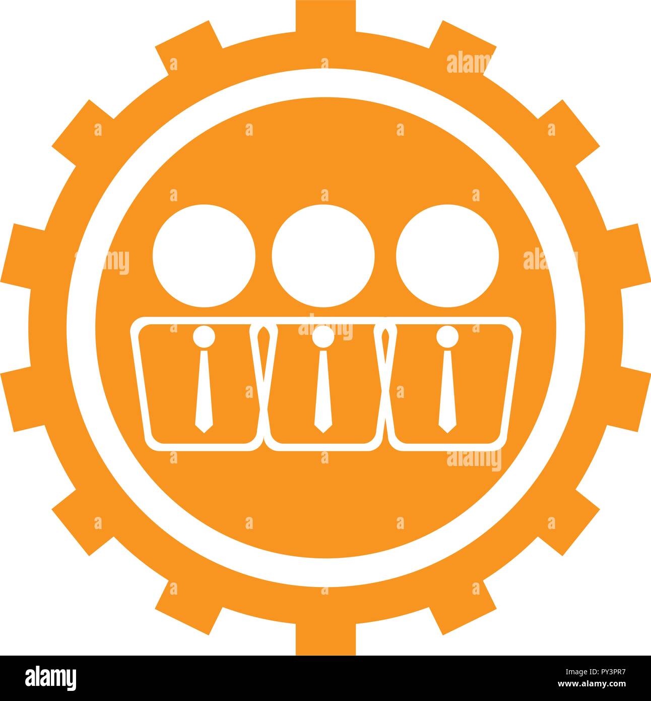 Businessmen on a gear icon Stock Vector Image & Art - Alamy