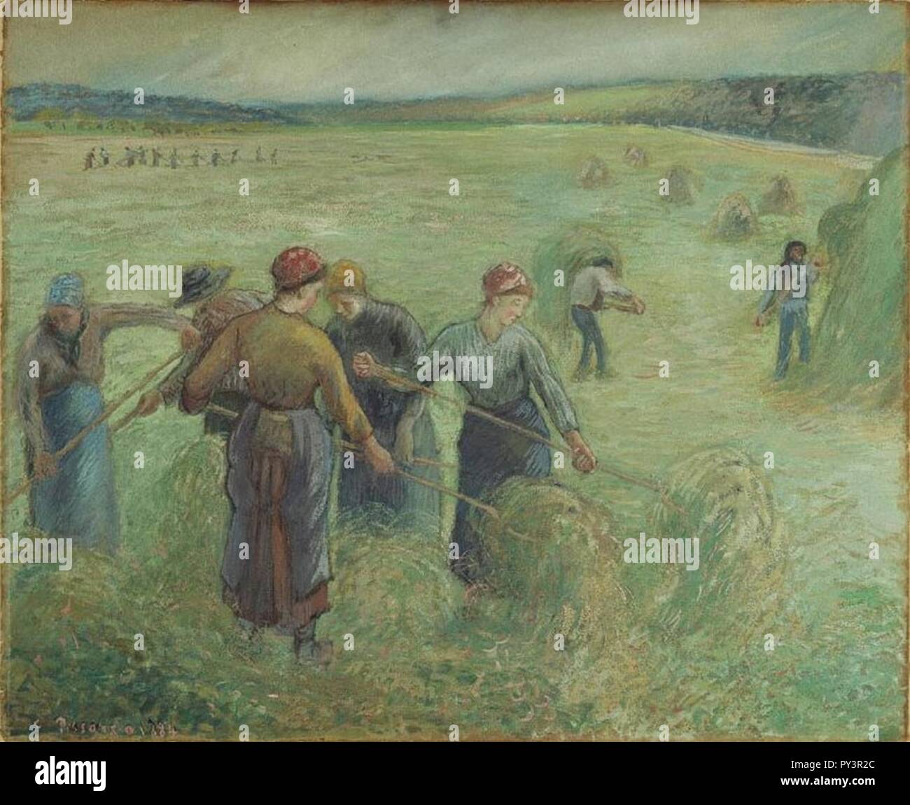 Camille Pissarro (French, 1830–1903), The Hay-makers, 1884. Gouache and ...