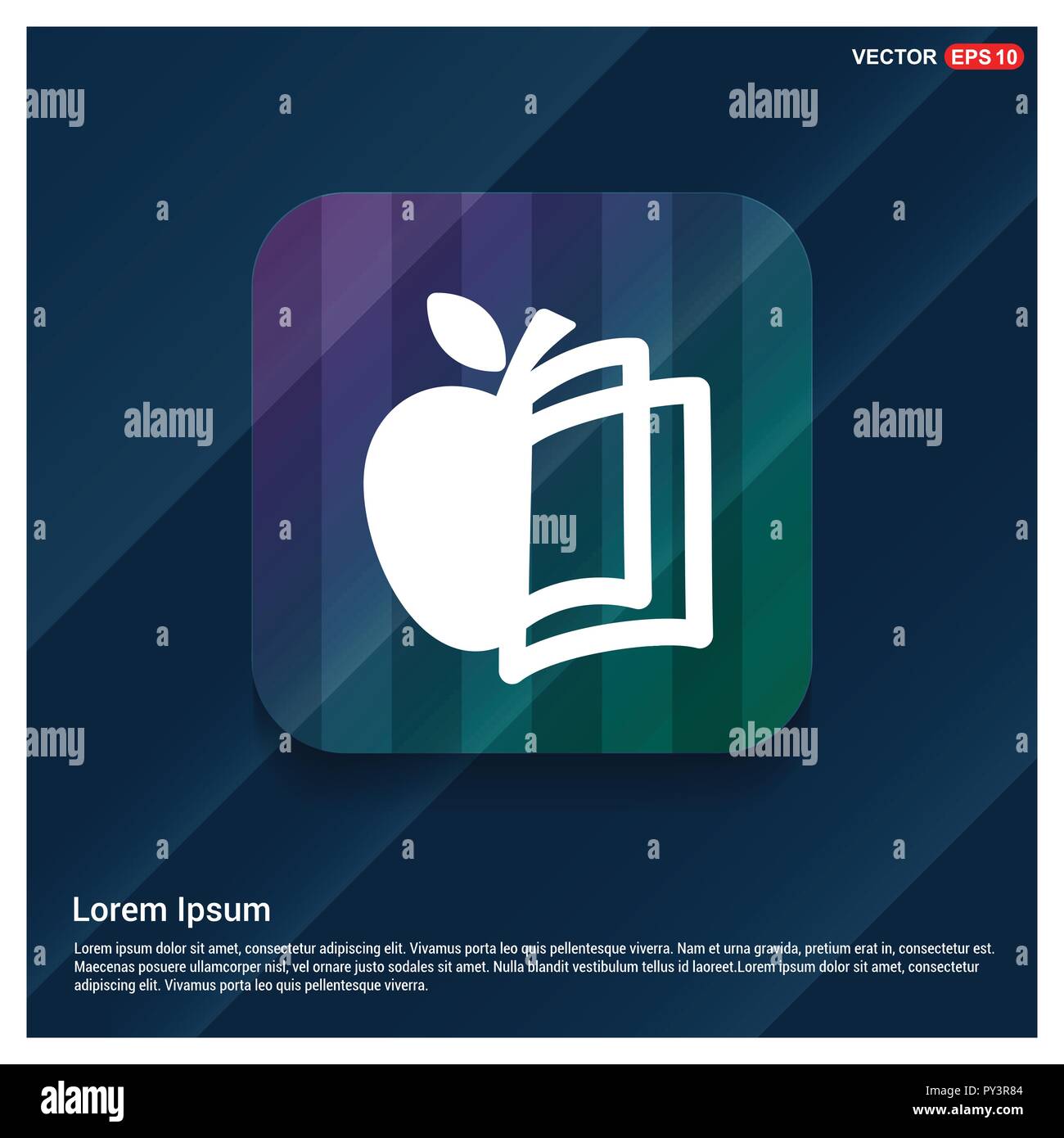 Book and apple icon Stock Vector Image & Art - Alamy