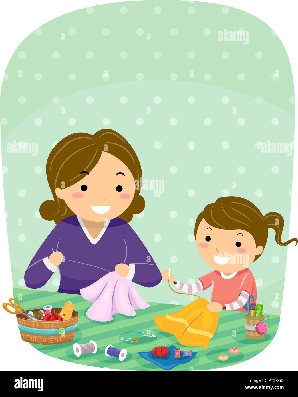 Kids Sewing Clip Art