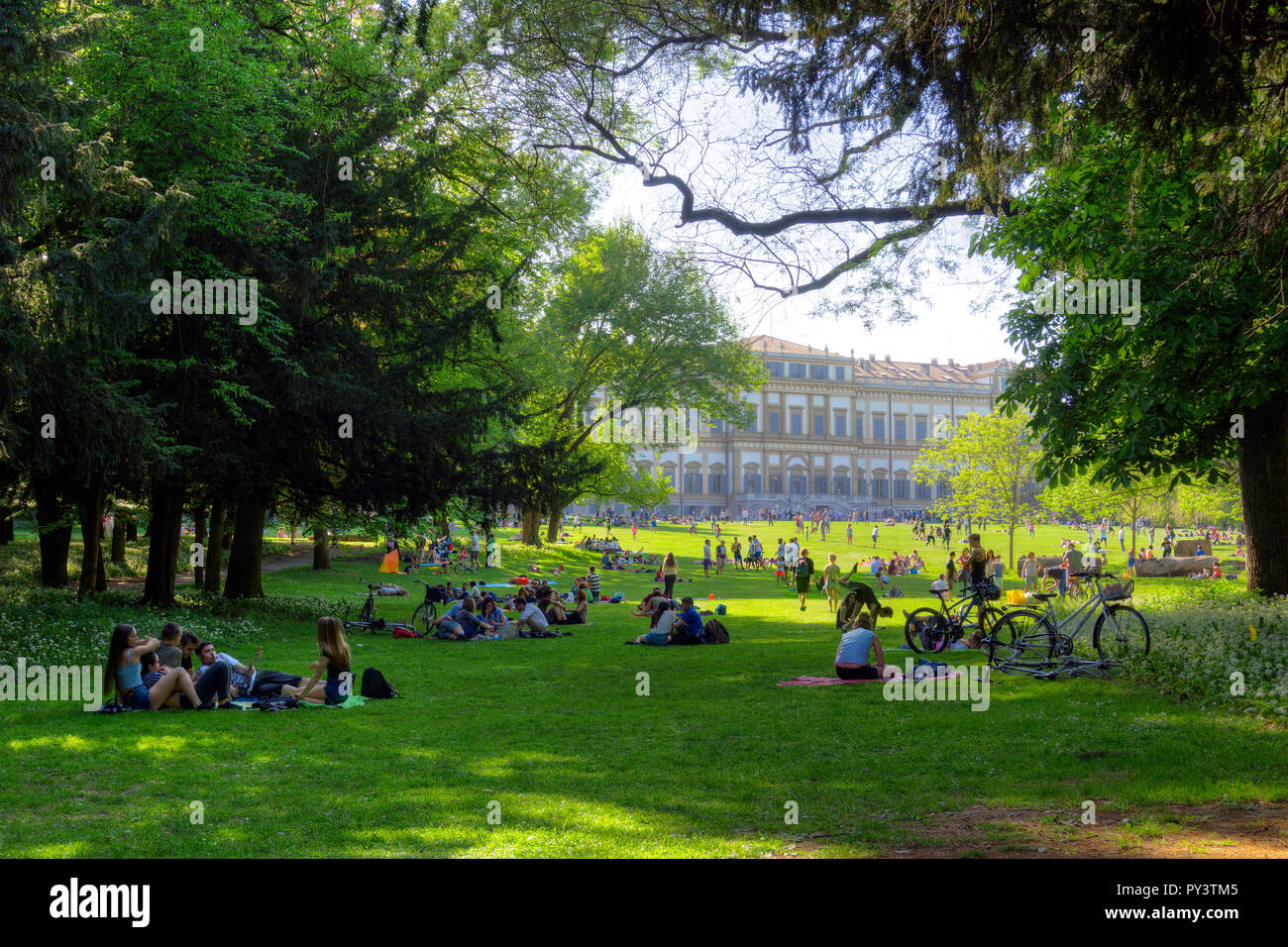 Italy, Lombardy, Monza, park with Villa Reale in background Stock Photo ...