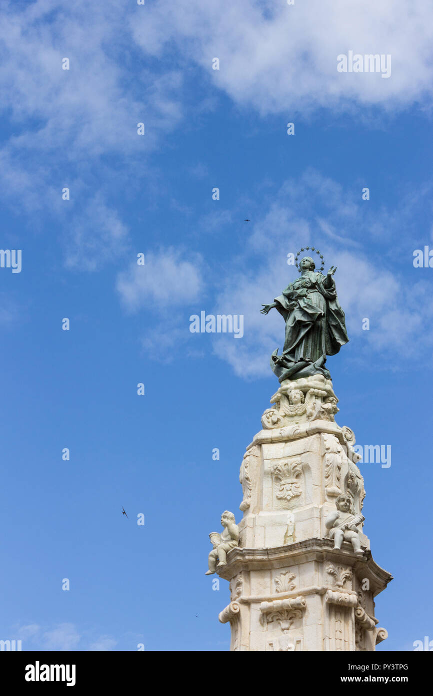 Italy, Apulia, Bitonto, Maria statue in cathedral square Stock Photo ...