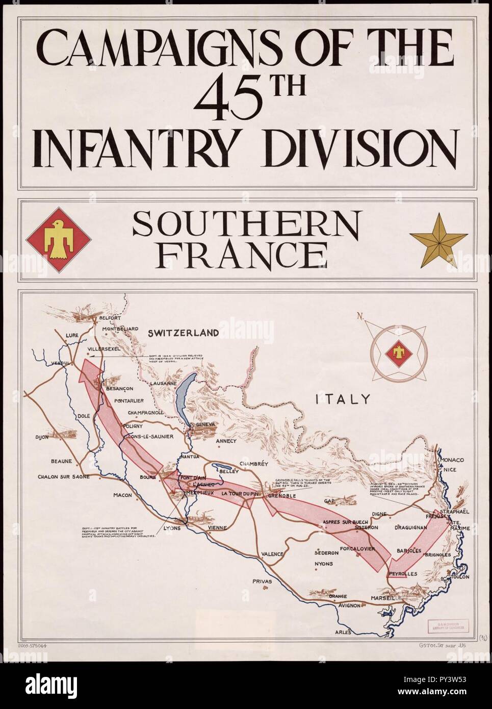 Campaigns of the 45th Infantry Division - (Europe Stock Photo - Alamy