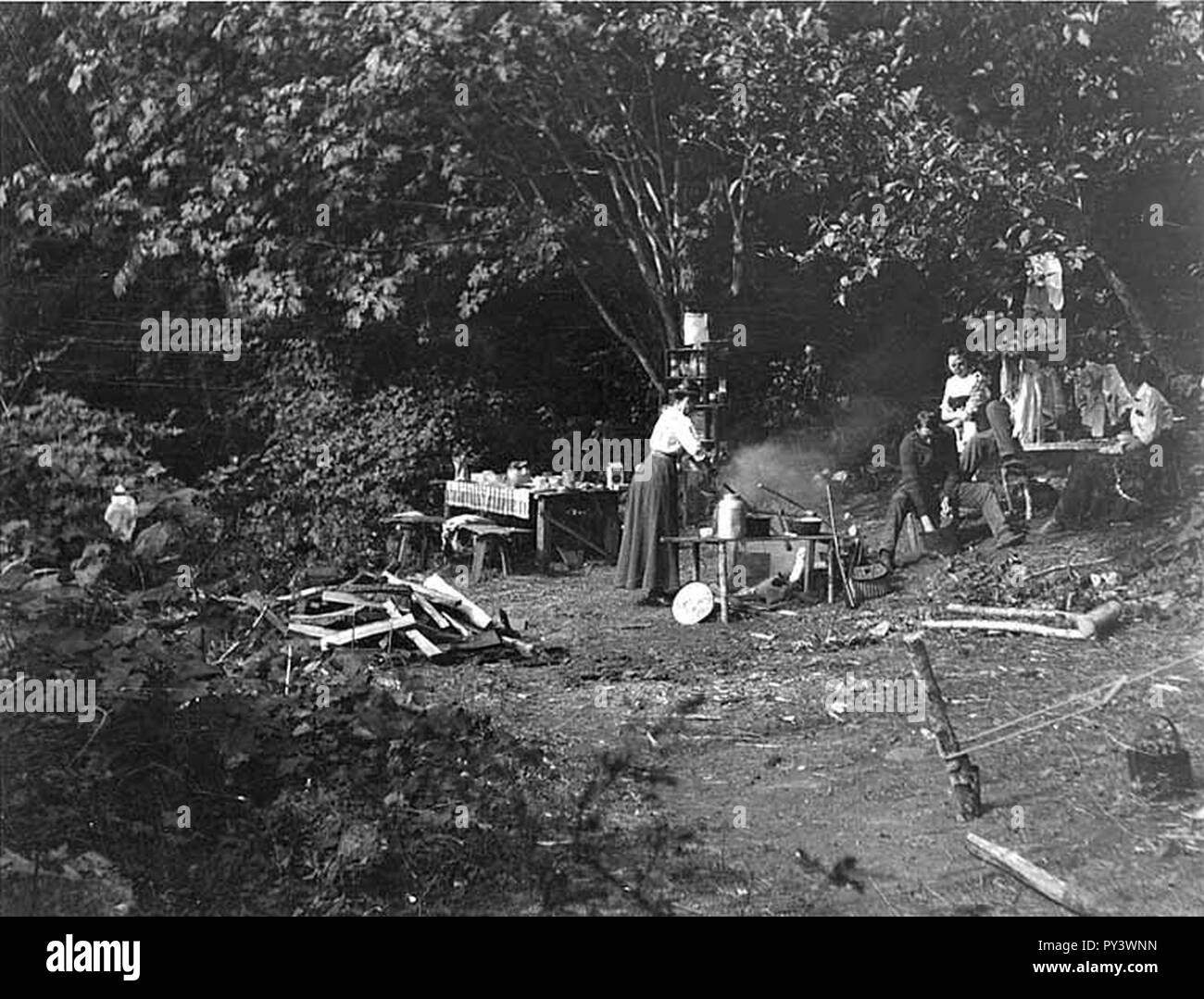 Camping at Duckabush Cove August 1911 (KIEHL 304 Stock Photo - Alamy