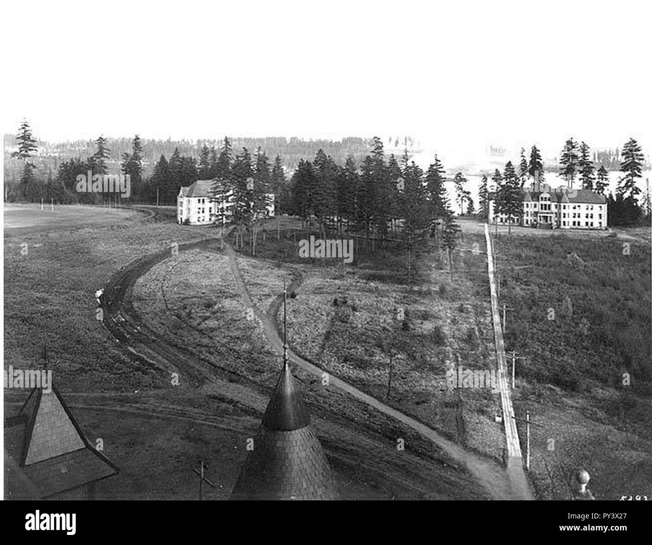 Campus Lewis Hall and Clark Hall University of Washington as seen from ...