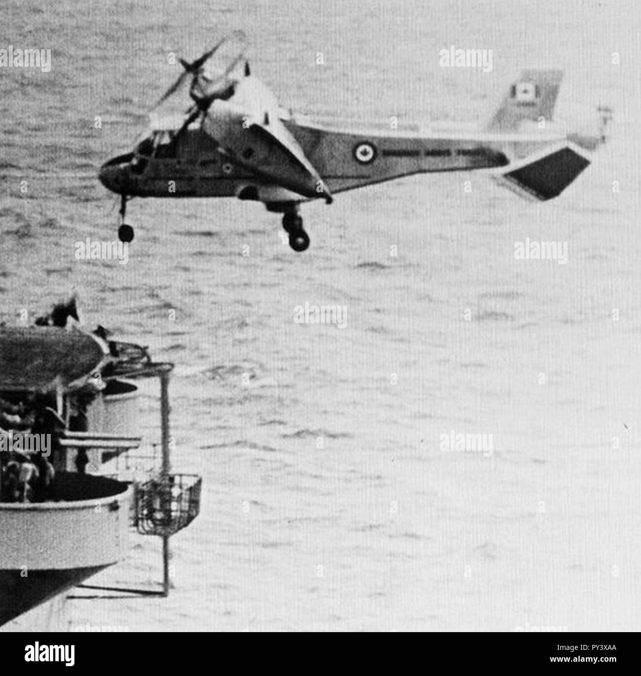 Canadair CL-84 Dynavert landing on USS Guam (LPH-9) in 1973 Stock Photo ...