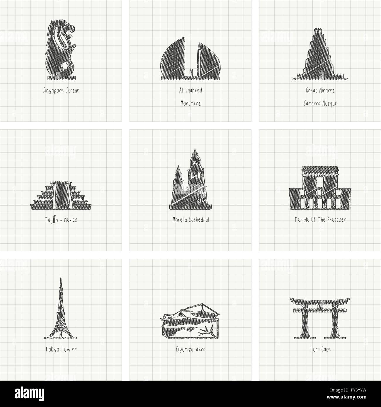 World famous landmarks design vector Stock Vector Image & Art - Alamy