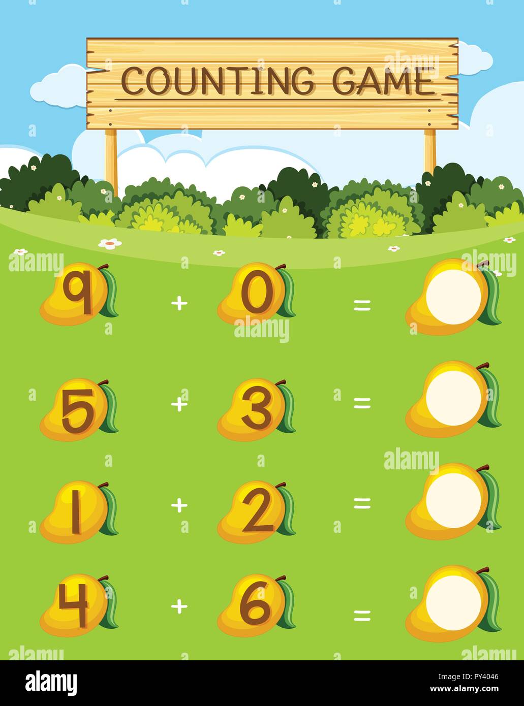 Cartoon illustration educational counting math hi-res stock photography ...