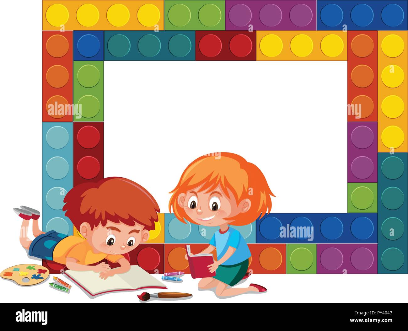 Girl with lego Stock Vector Images - Alamy