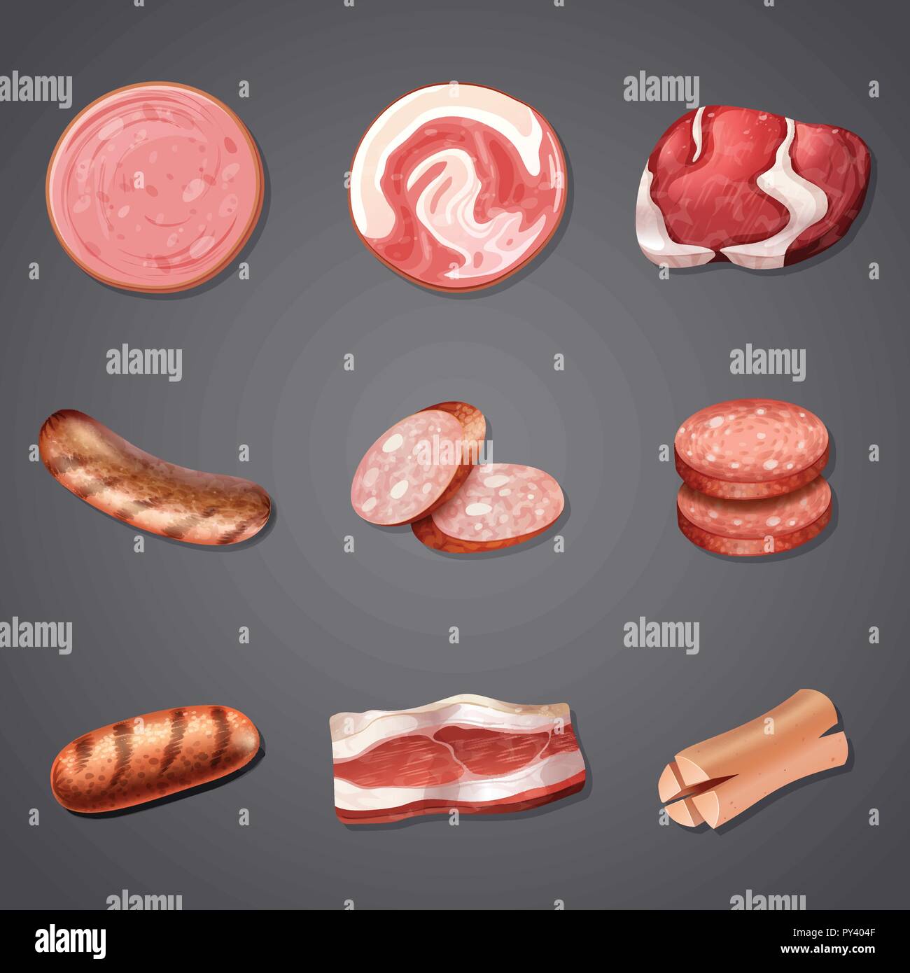 A Set of Mix Meat Product illustration Stock Vector Image & Art - Alamy