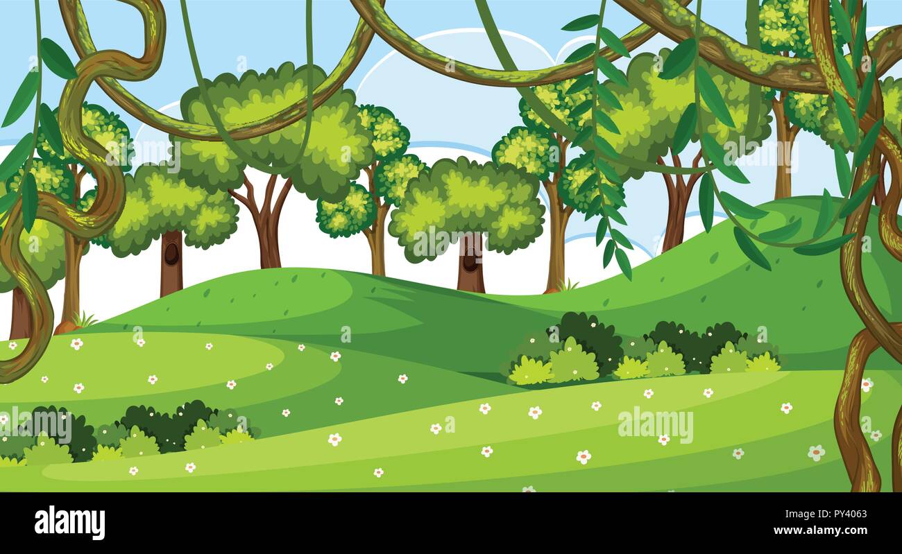 A green park scene illustration Stock Vector Image & Art - Alamy