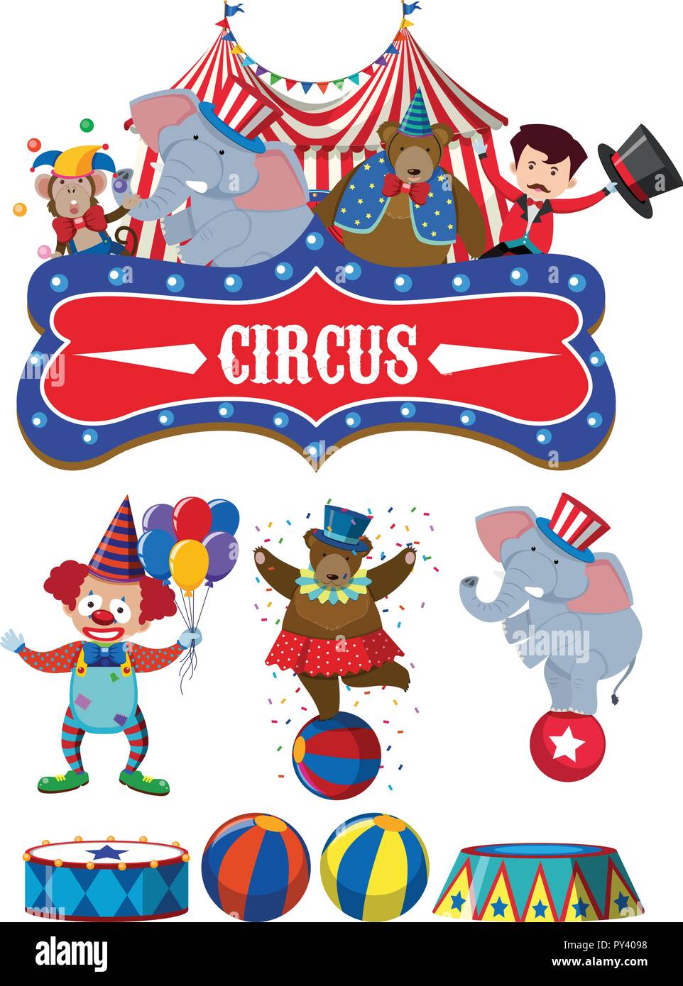 A Set of Circus Element illustration Stock Vector Image & Art - Alamy