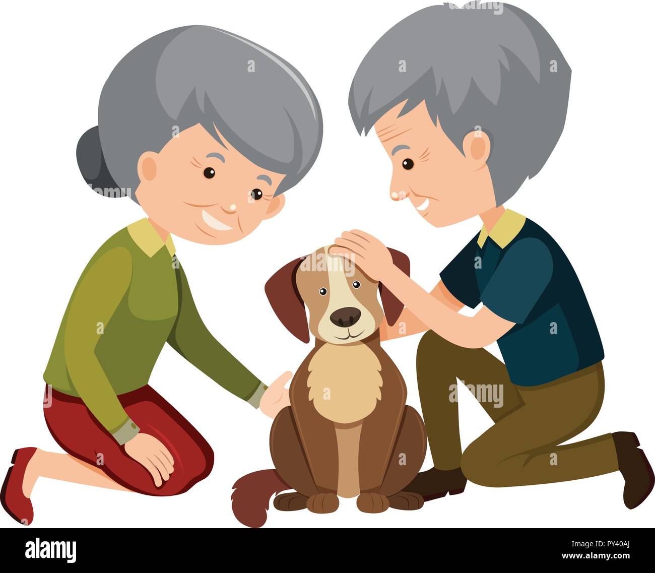 Elderly smiling caucasian woman Stock Vector Images - Alamy