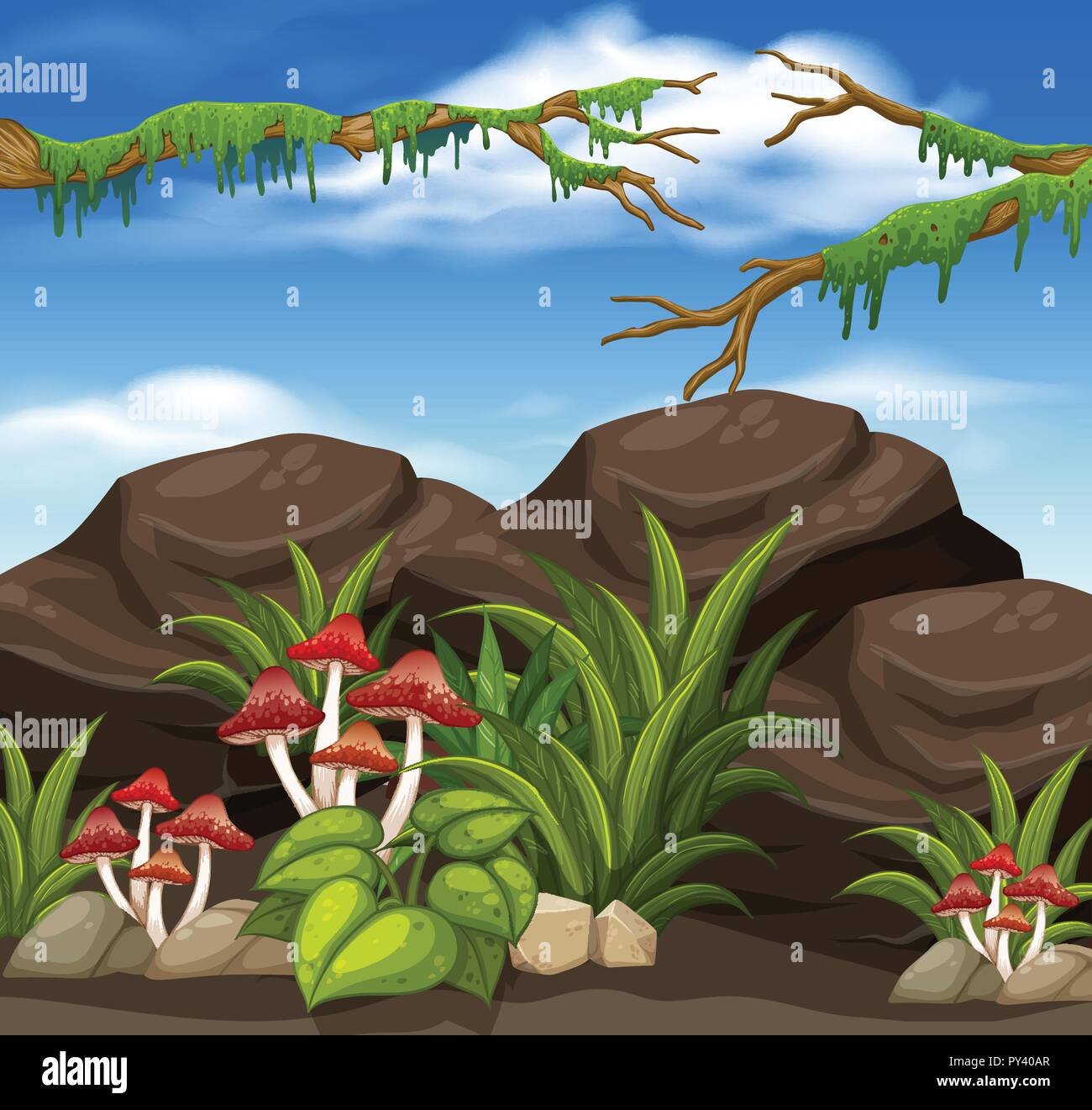 A beautiful nature landscape illustration Stock Vector Image & Art - Alamy
