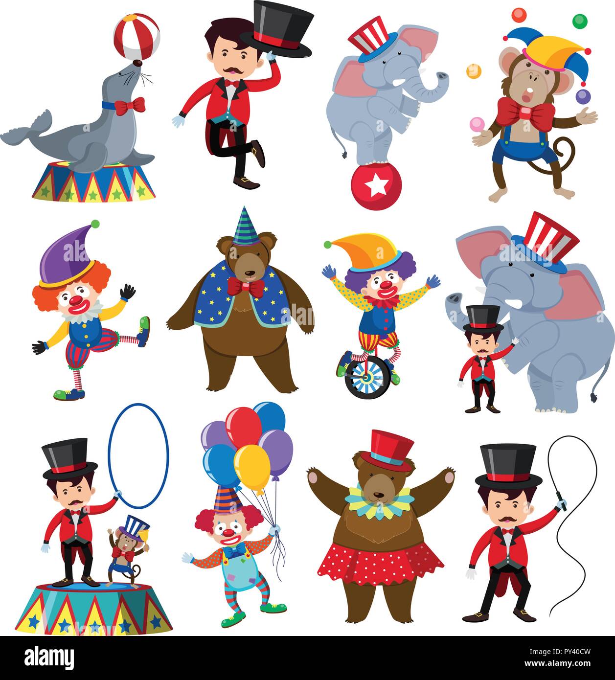 Cartoon Circus Characters