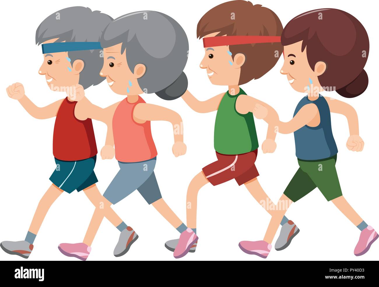 Group Walking Clipart