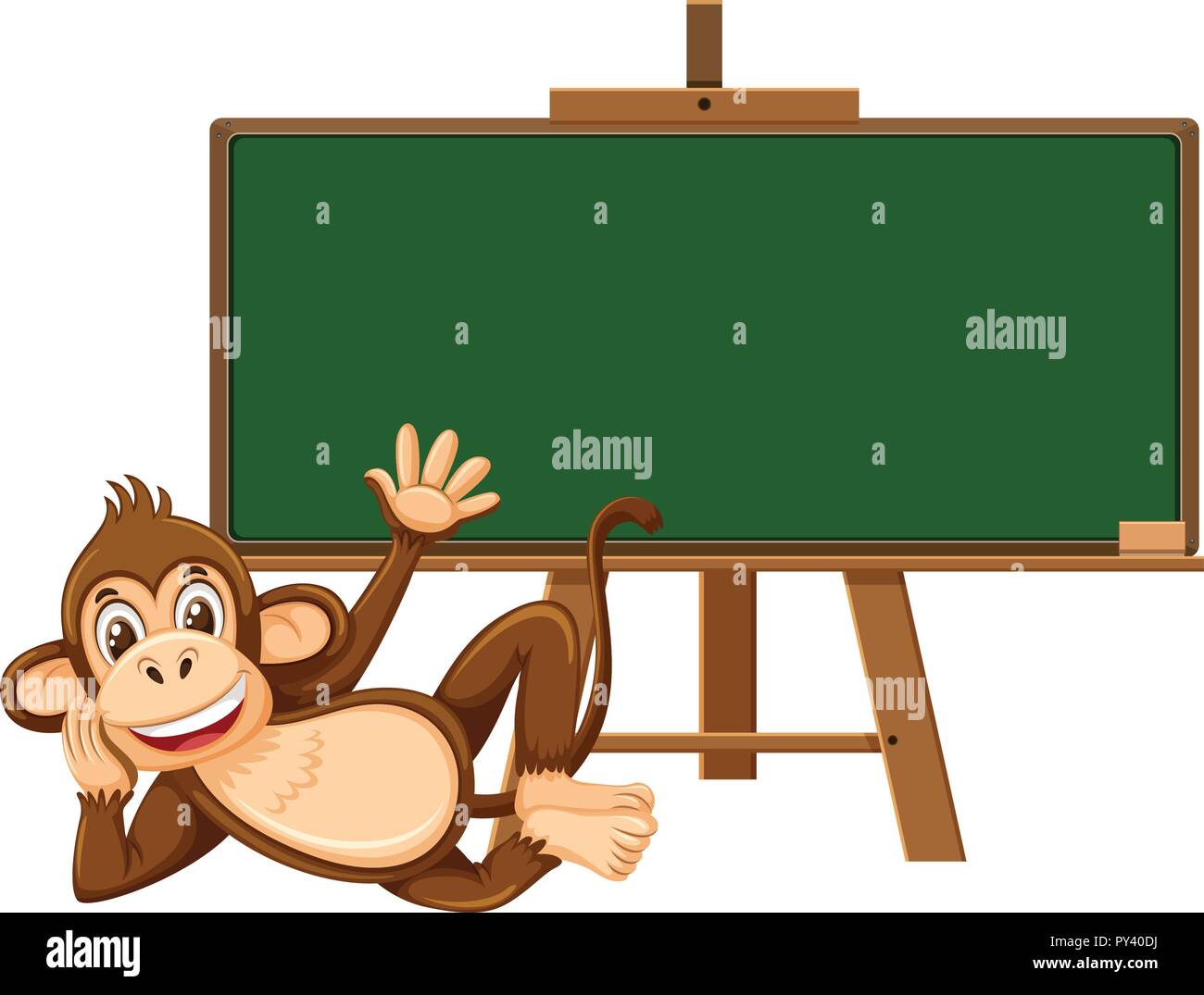 A monkey and blank chalkboard illustration Stock Vector Image & Art - Alamy