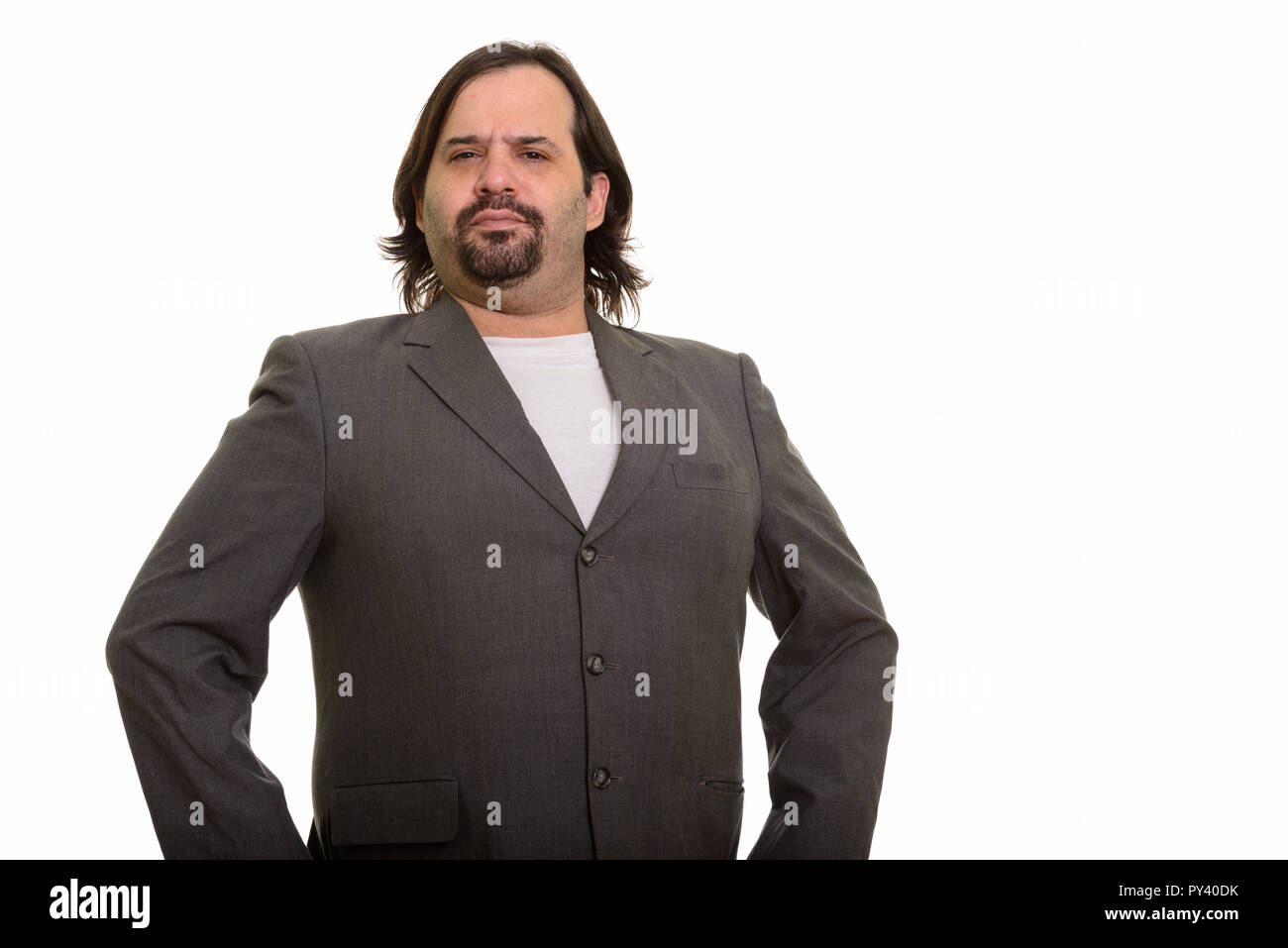 Fat Caucasian businessman looking motivated and confident Stock Photo ...