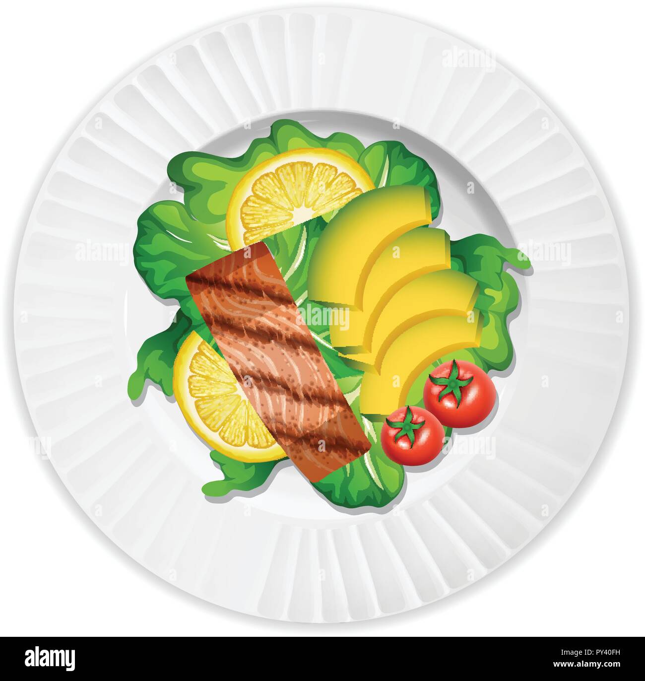 Fresh salad salmon fish Stock Vector Images - Alamy