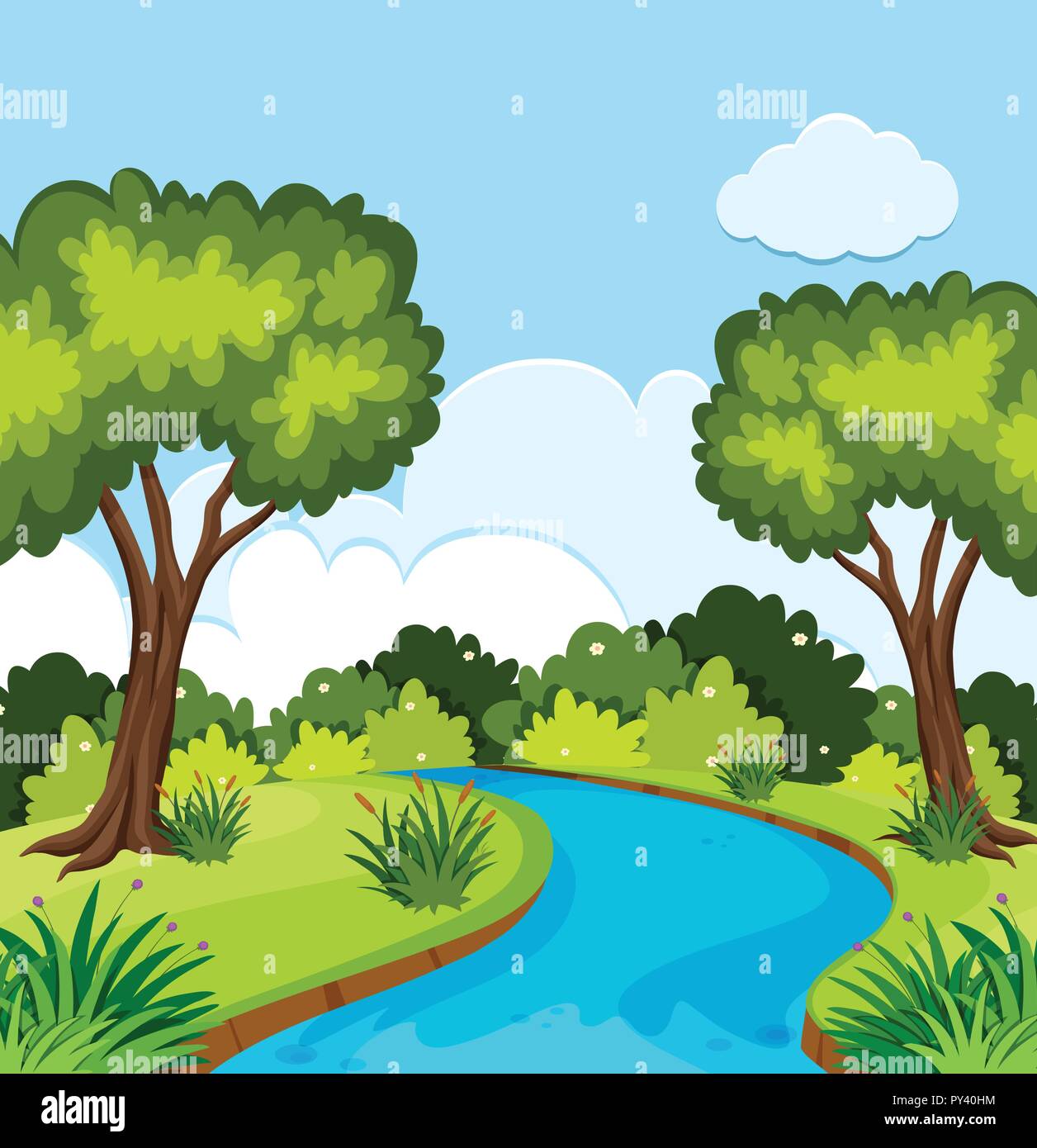 A beautiful nature landscape illustration Stock Vector Image & Art - Alamy