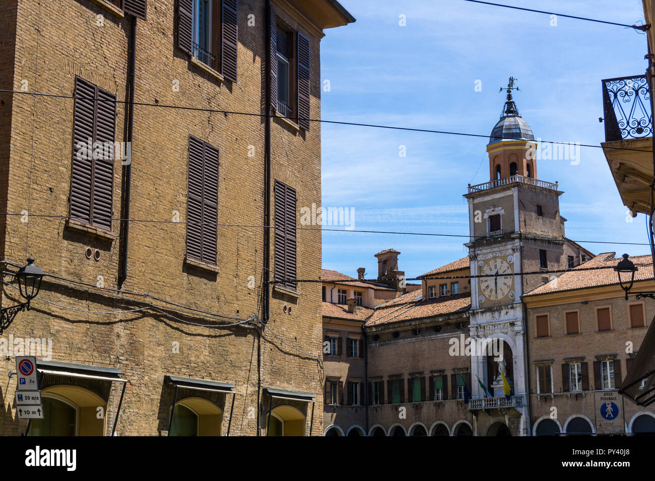 Italy, Emilia Romagna, Modena, Piazza Grande, the city hall Stock Photo ...