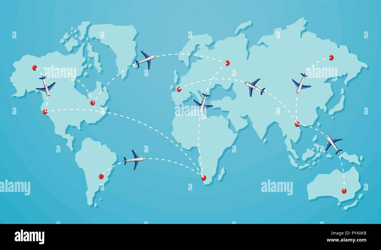 A destination on world map illustration Stock Vector Image & Art - Alamy