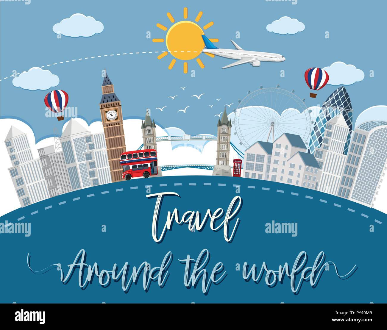 Travel around the world illustration Stock Vector Image & Art - Alamy
