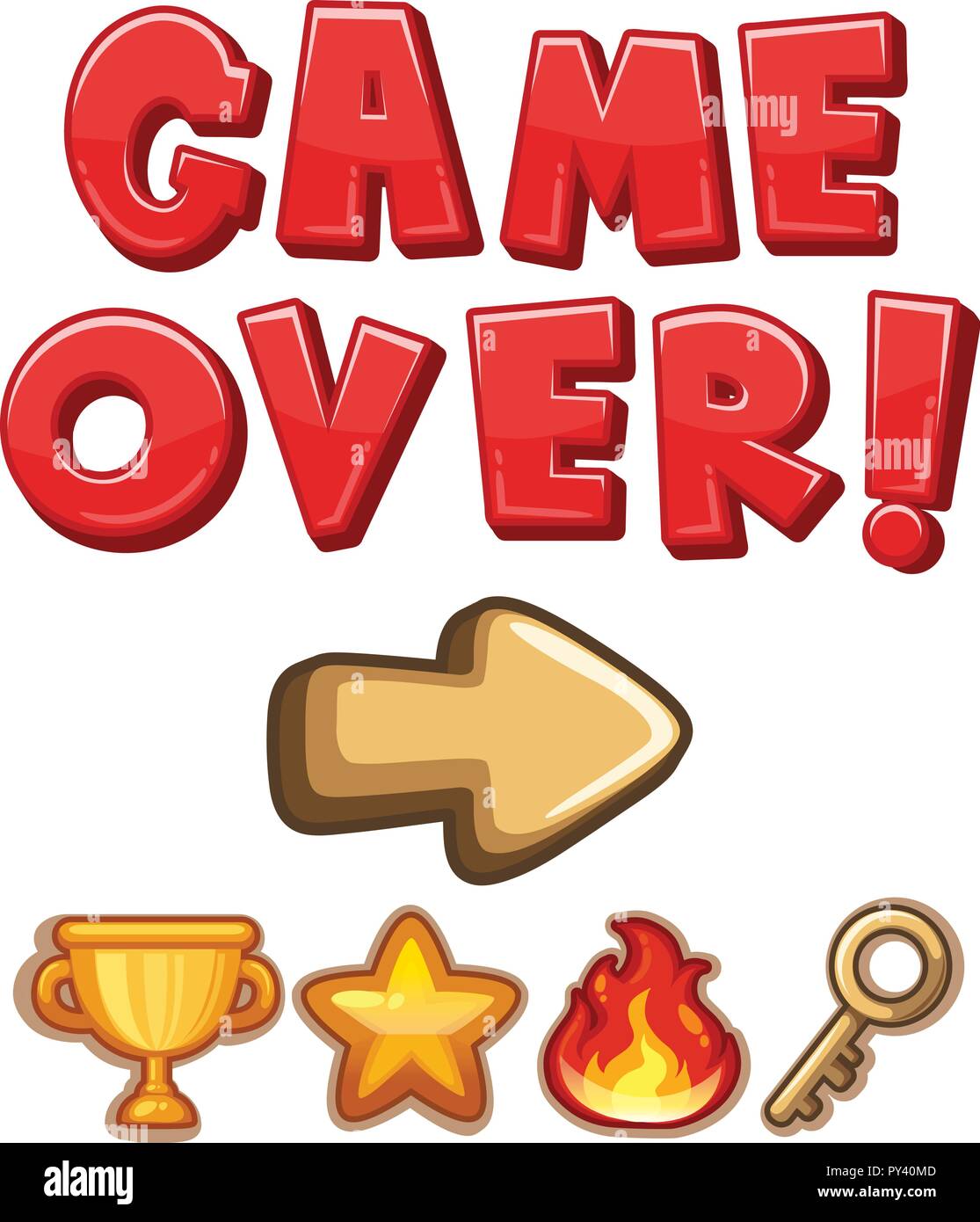 Game over element and icon illustration Stock Vector Image & Art - Alamy
