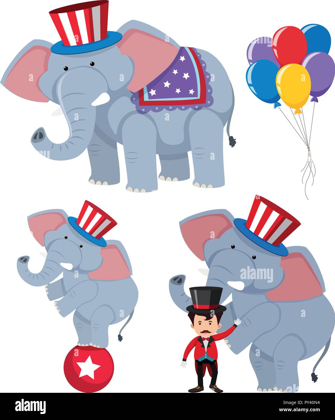 A set of circus elephants illustration Stock Vector Image & Art - Alamy