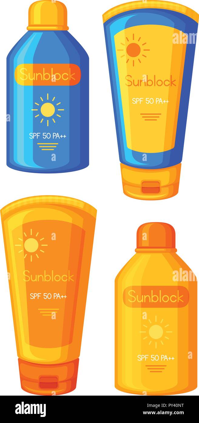 A Set of Sunblock illustration Stock Vector Image & Art - Alamy