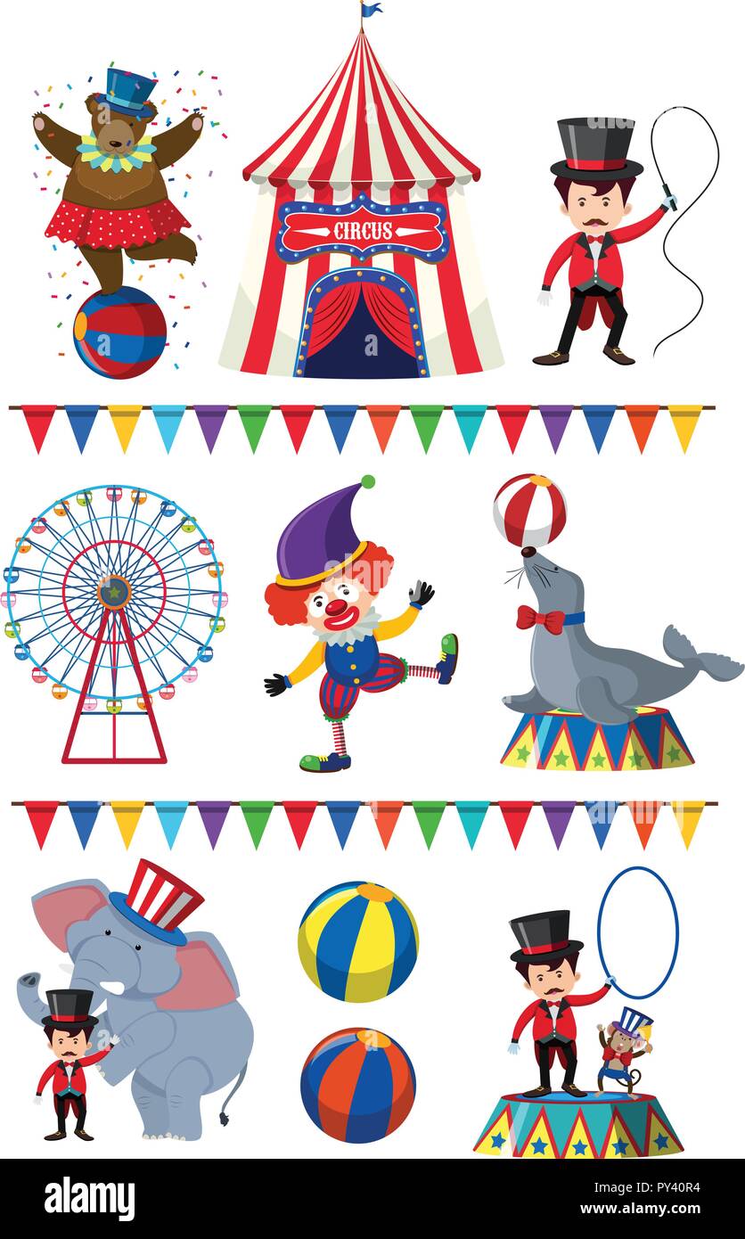 A Set of Circus Element illustration Stock Vector Image & Art - Alamy