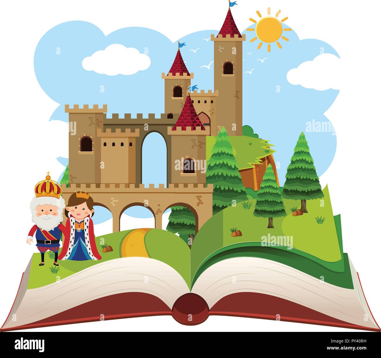 Fantasy castle pop up book illustration Stock Vector Image & Art - Alamy